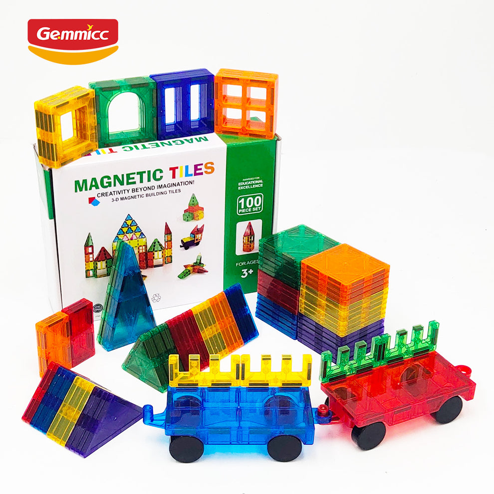 Gemmicc 100pcs Magnetic Tiles Set In Neutral Packings – Gemmicc Toys